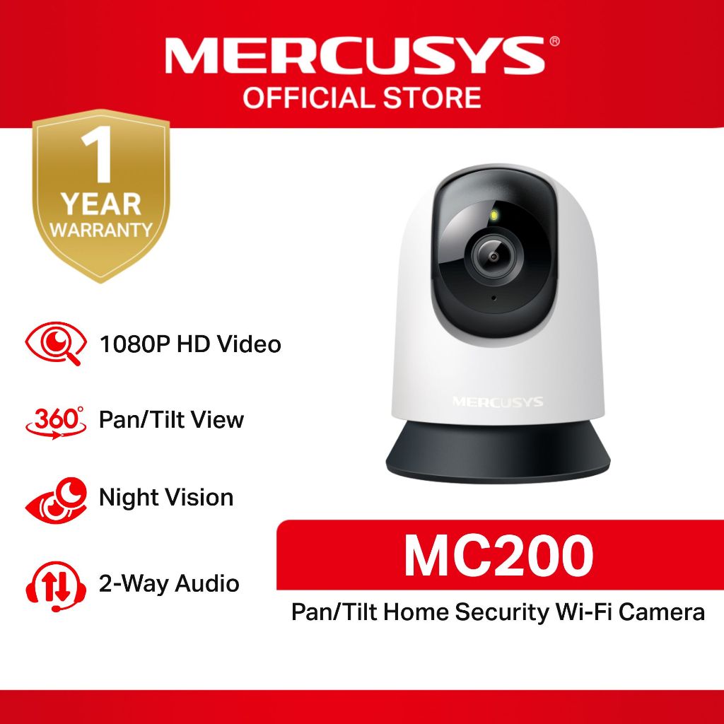 Mercusys Official | MC200 | CCTV Camera with Audio | Pan/Tilt | SD Card ...