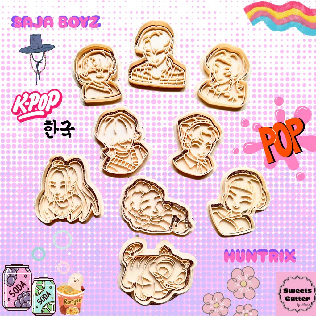Kpop Demon Hunters Saja Boyz / Huntrix/ Derpy Stamp Cutter for Fondant ...