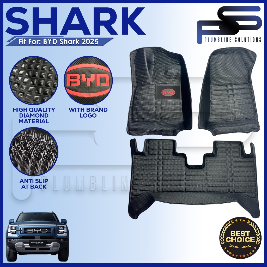 5D Diamond Deep Dish Matting for BYD Shark 2025 Model High Quality Car ...
