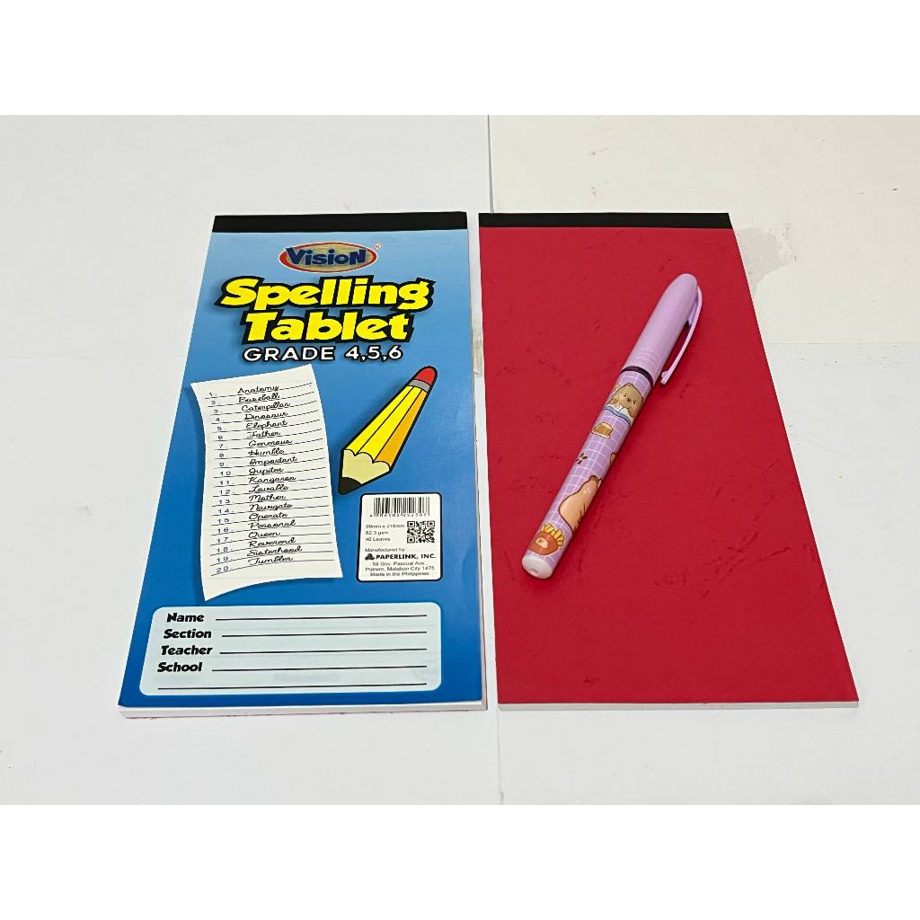 1 Pad Spelling Tablet for Grade 4, Grade 5, Grade 6 | With Character ...