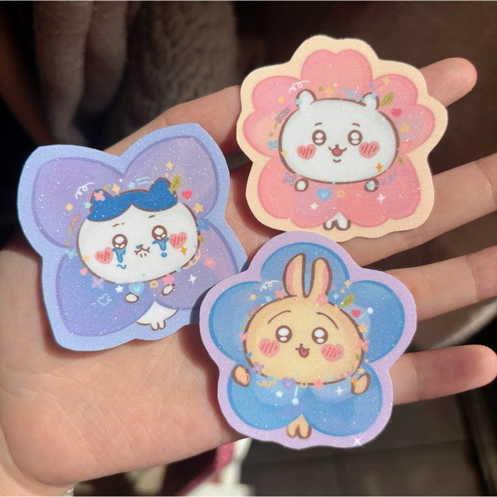 chiikawa ฅ (˄·͈ ·͈˄) fanart glitter stickers ̊ | nami trinkets | Shopee ...