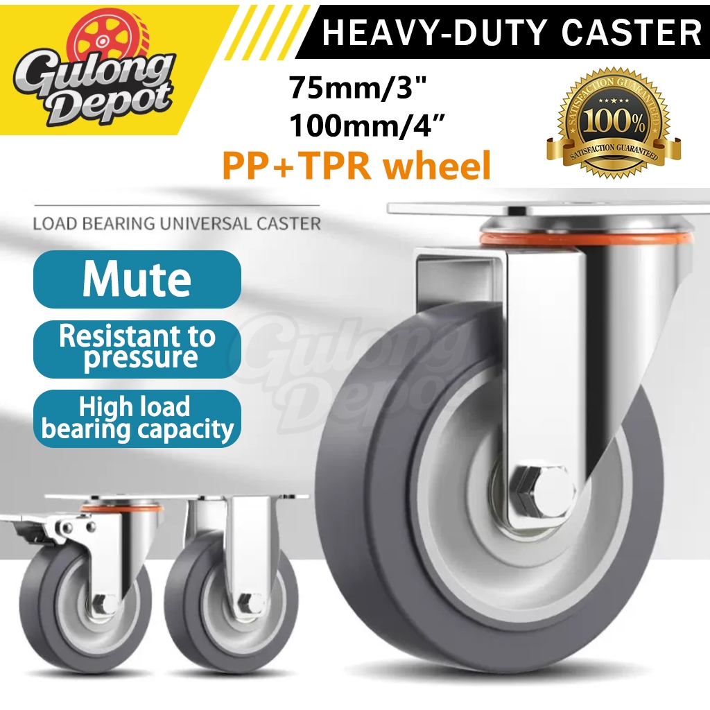 Caster Wheel Heavy-Duty Trolley Wheel Set Swivel Fixed Lock Caster Set | Shopee Singapore