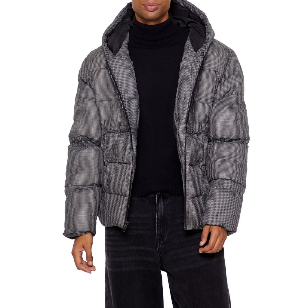 Forever 21 Men's Textured Hooded Puffer Jacket | Shopee Singapore