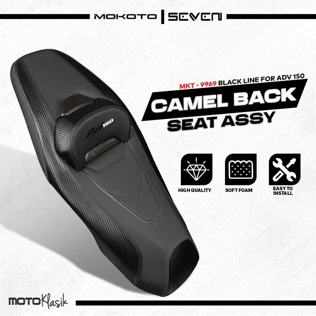 MOKOTO SEVEN SERIES HONDA ADV 150 LEATHER CAMEL BACK SEAT ASSY WITH ...