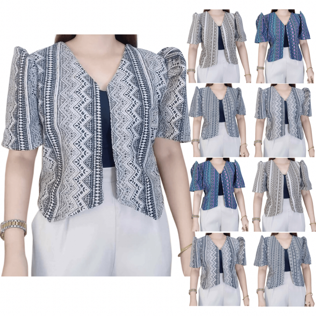 GC Ethnic Filipinyana Puff Sleeves Bolero for Ladies | Pang-office ...