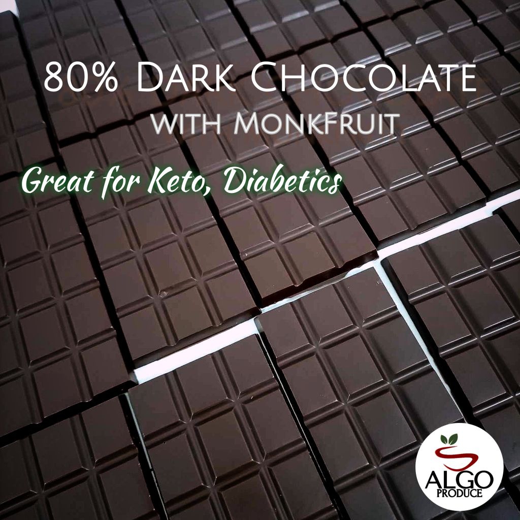 80% Dark Chocolate Bar w Monkfruit Sugarfree Vegan Keto Diabetic 1 Bar ...