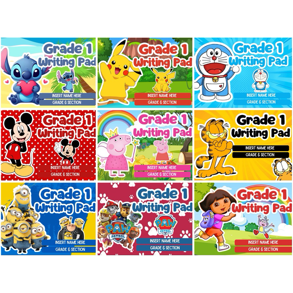 KIDS SHOWS DESIGNS - PERSONALIZED PAD PAPER FOR KINDER, GR. 1, 2, 3, 4 ...