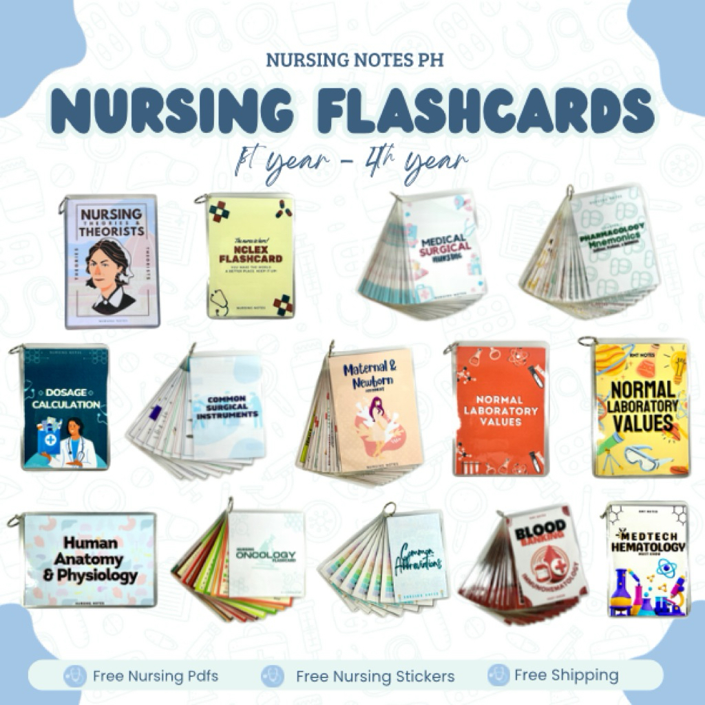 Nursing Flashcards & Nurse Retractable Badge Complete Set | Shopee ...