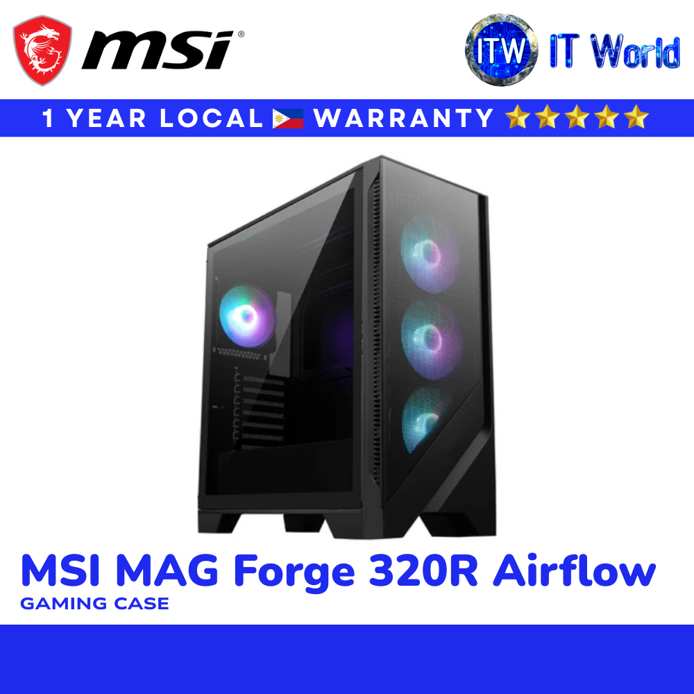 MSI MAG FORGE 320R AIRFLOW Case | Mid Tower / Tempered Glass / ARGB ...