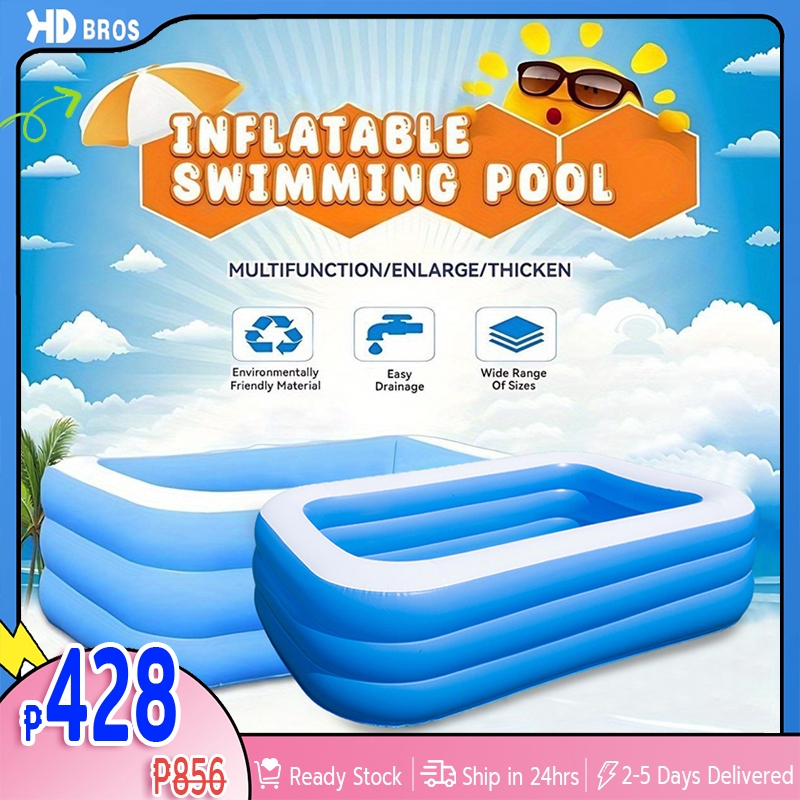 Home inflatable swimming pool rectangular for children adult infant ...