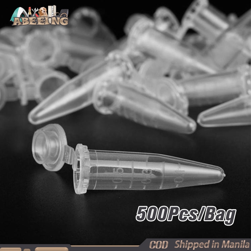 500Pcs Centrifuge Tuber with Cap 1.5ml Plastic Tube Lab Micro Test Tube ...