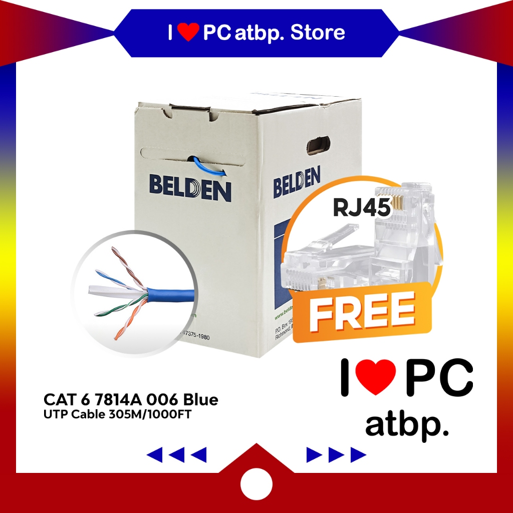 Belden Cat6 UTP Cable 305M/ 1000FT - (7814A 006A BLUE) | Shopee Singapore
