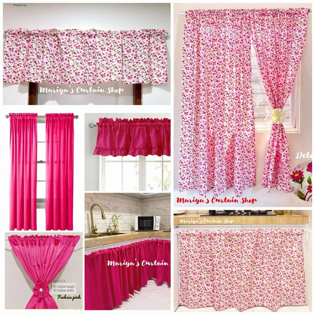 BABYROSES DESIGN FUSHA AND NON RING PLANE CURTAINS SET (WINDOW,DOOR ...