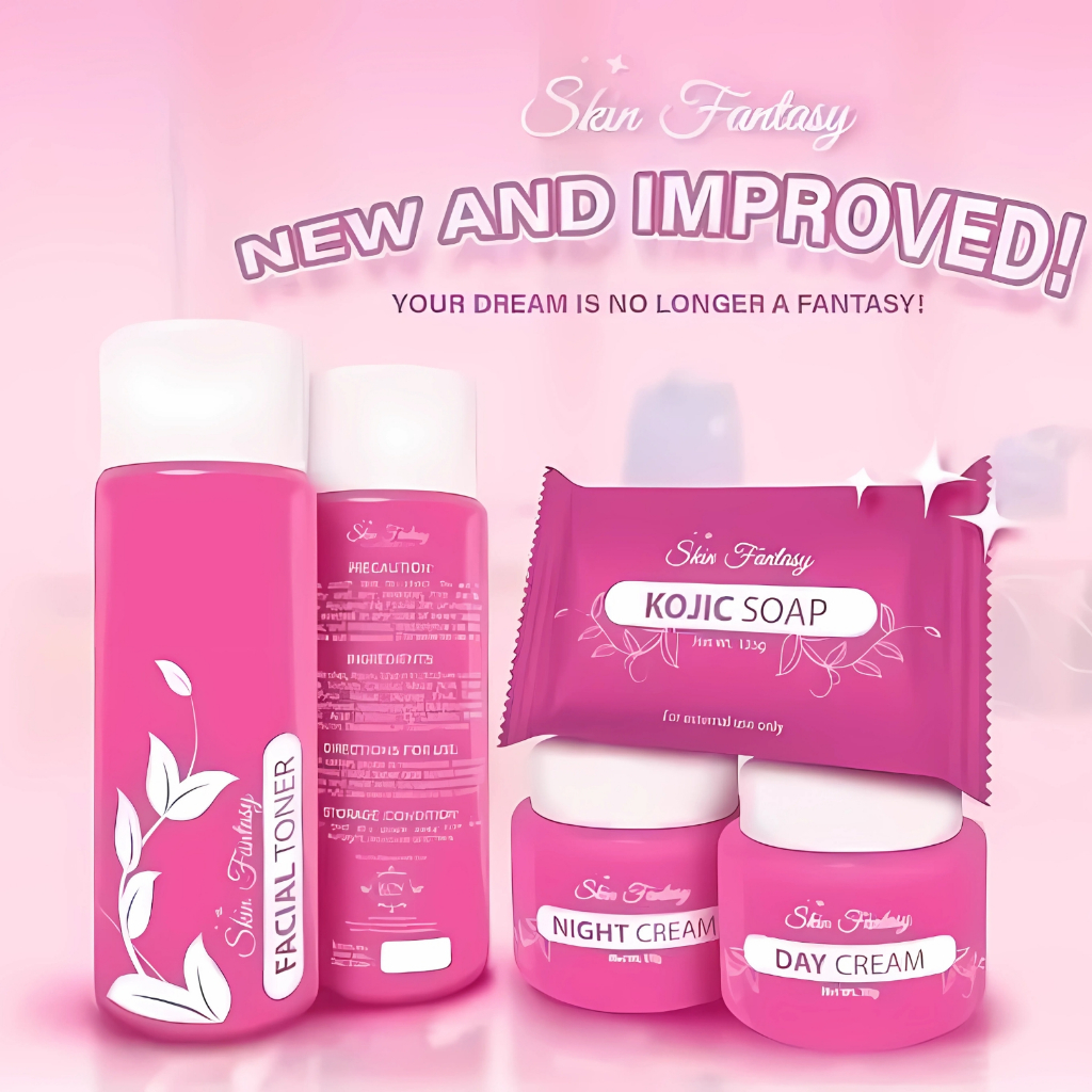Skin Fantasy Rejuvenating Facial Set – Kojic Soap, Toner, Day & Night ...