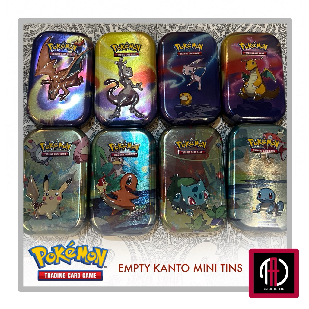Pokemon TCG Empty Mini Tins - Kanto Power and Kanto Friends Charizard ...