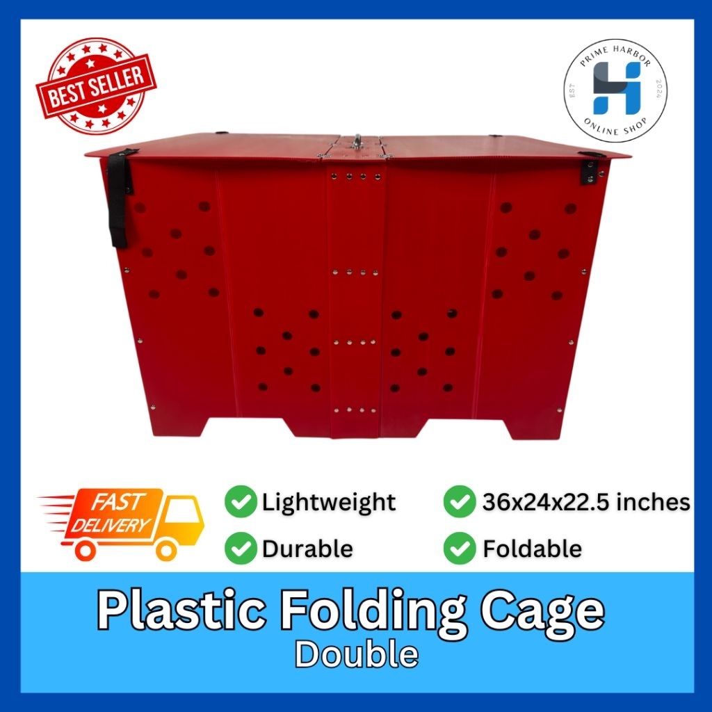 Plastic Folding Cage Double Light Blue /Red /Lightweight ...