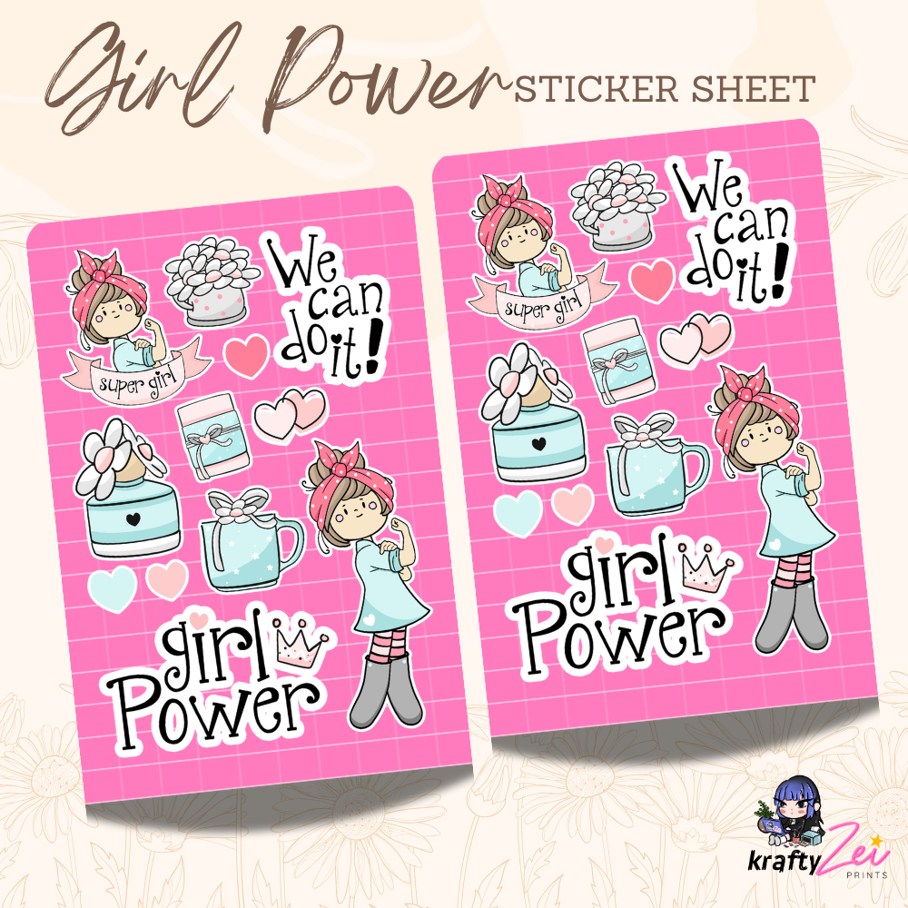 Girl Power Sticker Sheet | Journal Sticker | Shopee Singapore