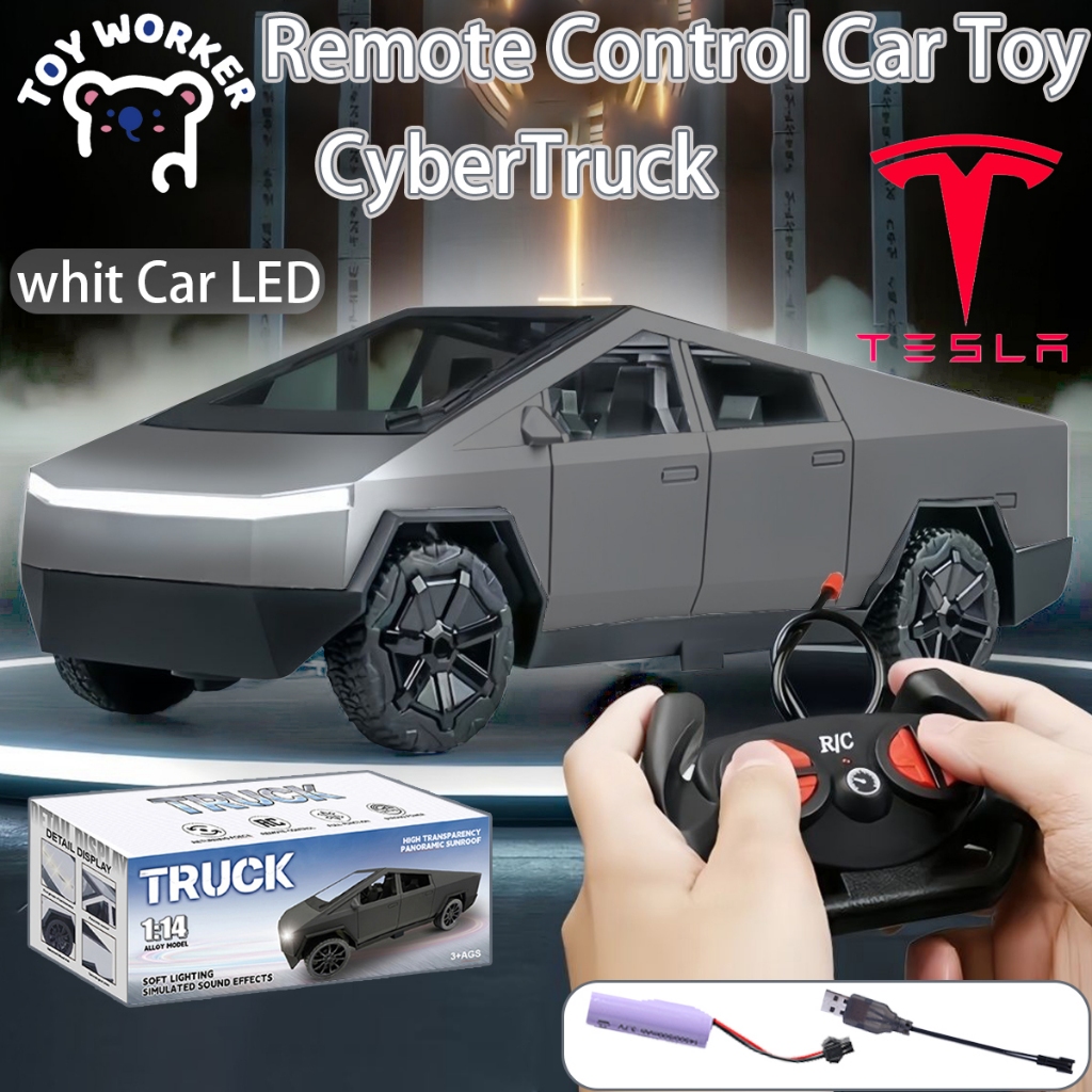 Children's Remote Control Car Toy Rechargeable Tesla Cybertruck Racing ...