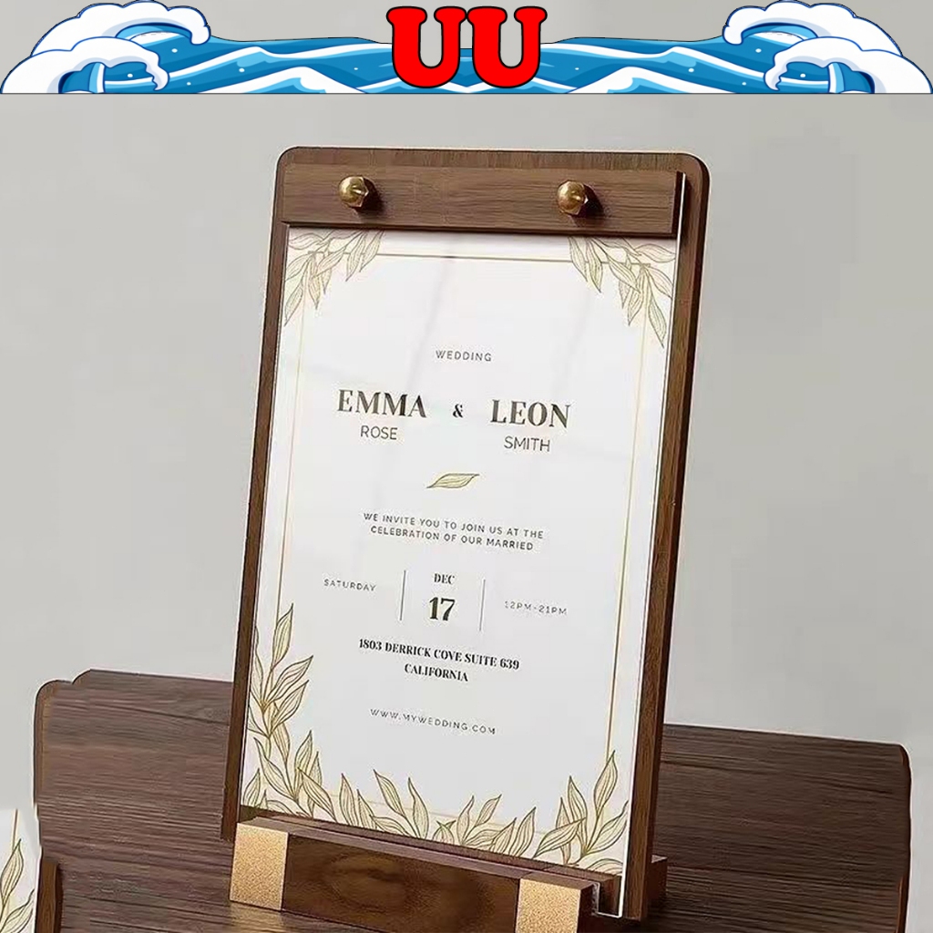 A4/A5 Restaurant Menu Display Board Wooden Base Desktop Display ...