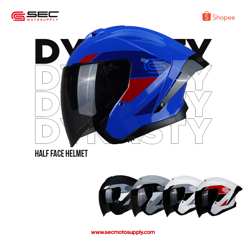 Sec Half Face Helmet For Motorcycle Dynasty Brand - Gloss (M-XL ...