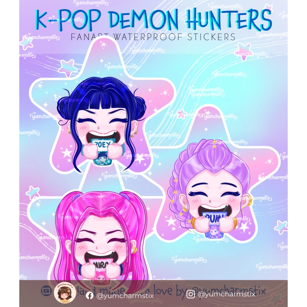 KPOP Demon Hunters Sticker | Huntrix Waterproof Sticker | Mira, Rumi ...