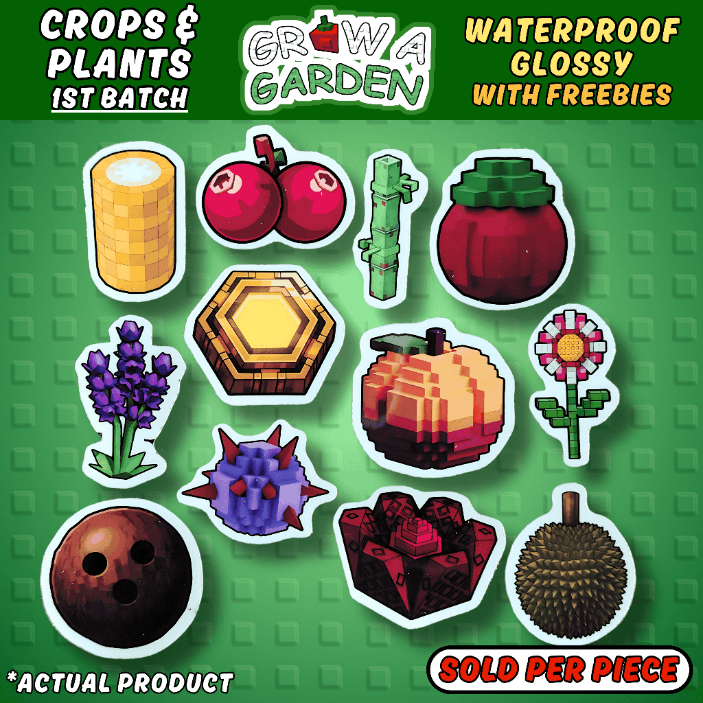 Grow A Garden Crops & Plants Roblox Stickers FIRST BATCH (per piece ...
