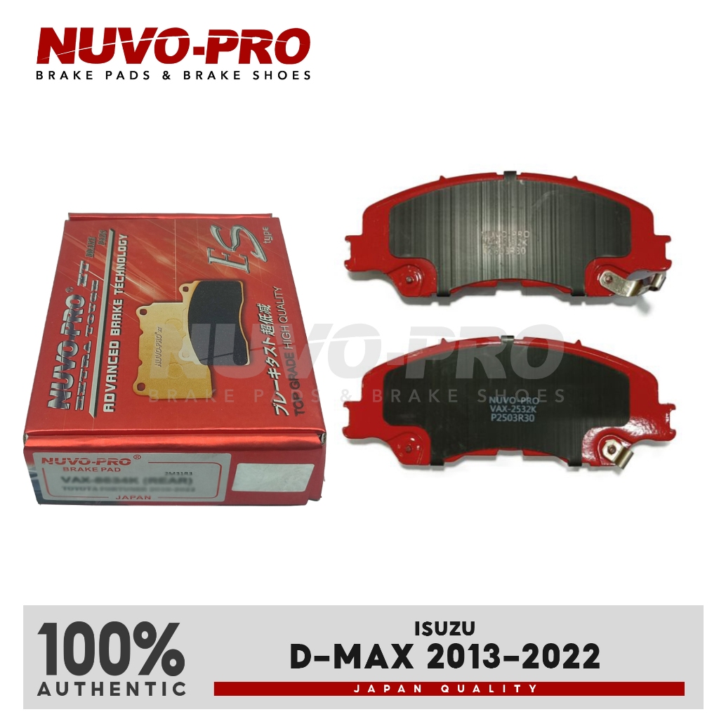 NUVO-PRO BRAKE PAD ISUZU D-MAX 4X2 FRONT 2020-2023 VAX-2532 ( 1 SET ...