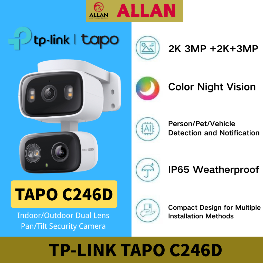 TP-LINK Tapo C246D Indoor/Outdoor Dual Lens Pan/Tilt Security Camera | Shopee Singapore