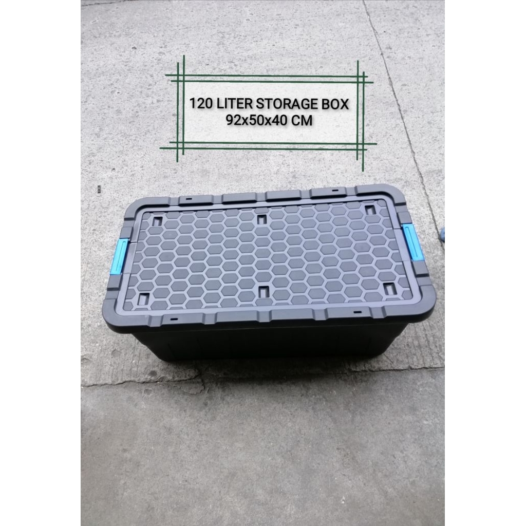 120 liter storage box black long box with wheels (for other logistic ...