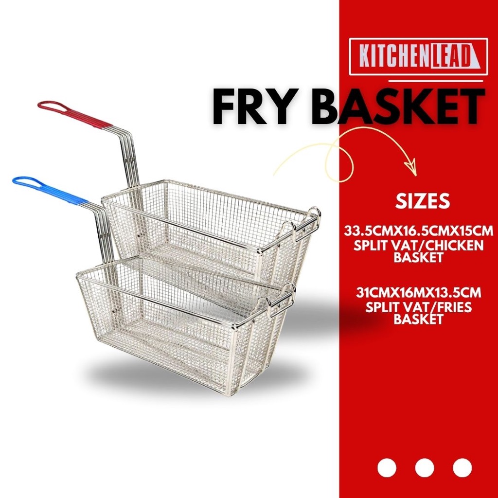 Fries Fryer Basket 1pc Split-Vat Segmented Restaurant-Grade for Deep ...