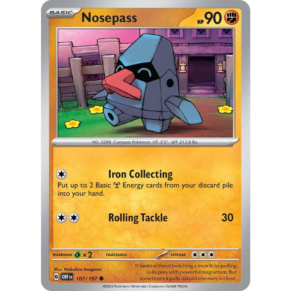 Pokemon | Nosepass | SV03: Obsidian Flames (OBF) | 107/197 | Shopee ...