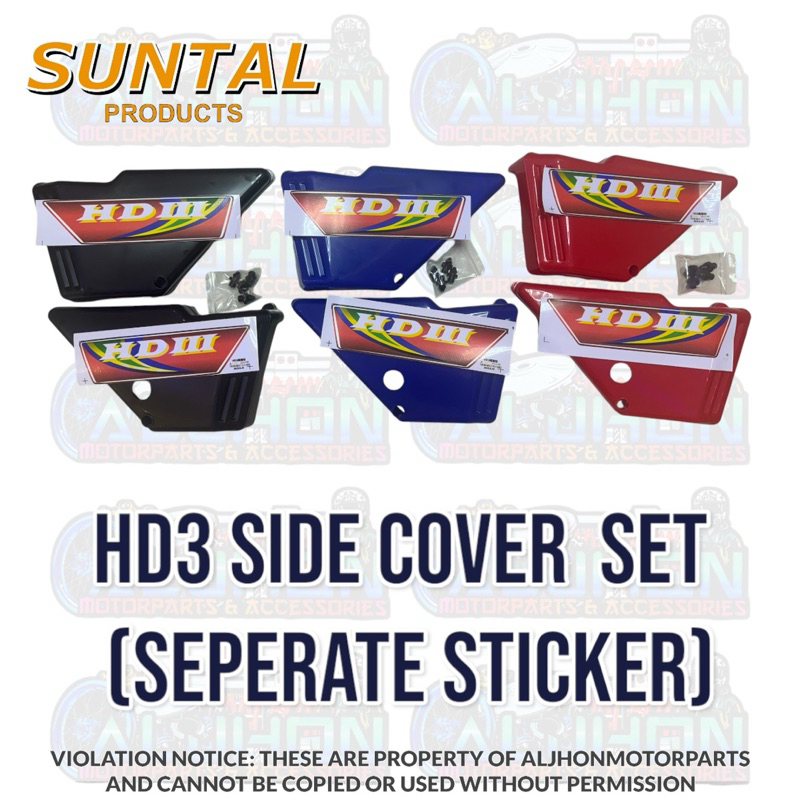 HD3 SIDE COVER RED BLUE BLACK SOLD IN SET (Seperate sticker) SUNTAL ...