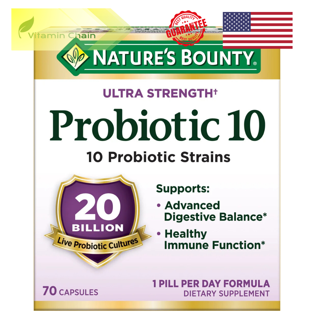 Nature's Bounty Ultra Strength Probiotic 10, 70Capsules | Shopee Singapore