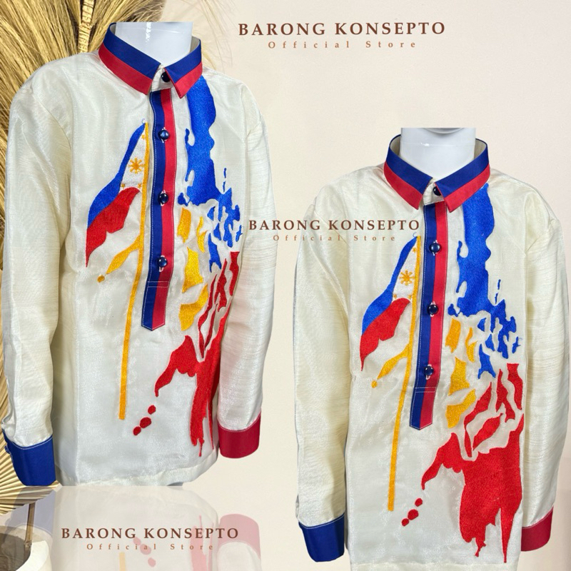 Barong PHILIPPINES MAP & FLAG DESIGN FOR KIDS - Barong Tagalog for Kids ...