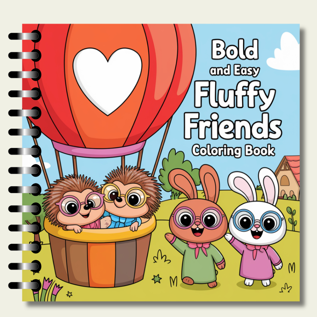 Fluffy Friends Coloring Book Bold and Easy Kids Coloring Book Adult ...