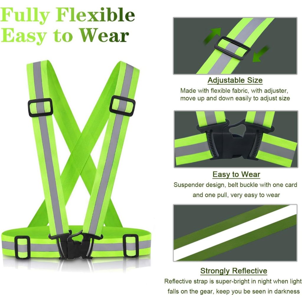 Reflective Harness Elastic Reflective Vest Night Run Riding Reflective ...