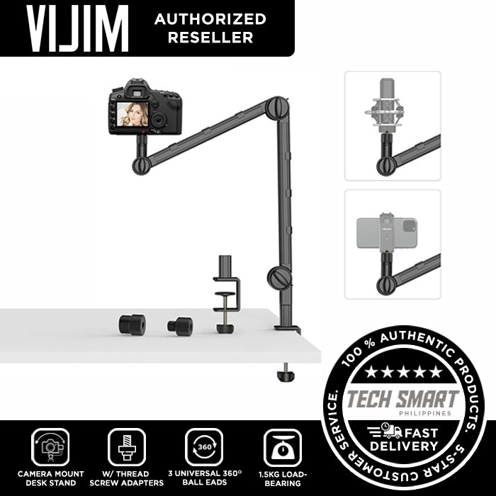 VIJIM by Ulanzi LS25 Camera Desk Mount, Flexible Overhead Webcam Stand ...