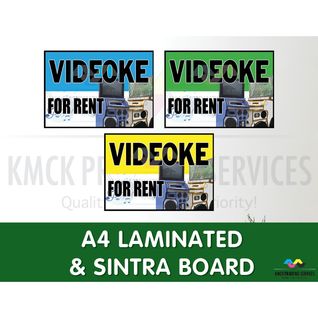 Videoke Available Here Signages Laminated | Sintra Board | Shopee Singapore