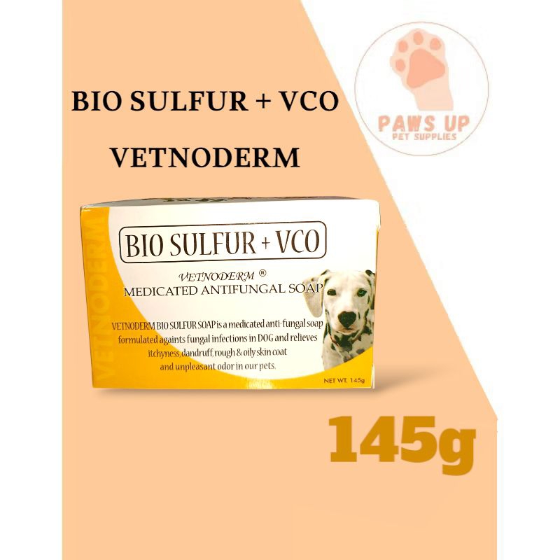 Vetnoderm Bio Sulfur + VCO Medicated Anti-Fungal Soap for Dogs 145g ...