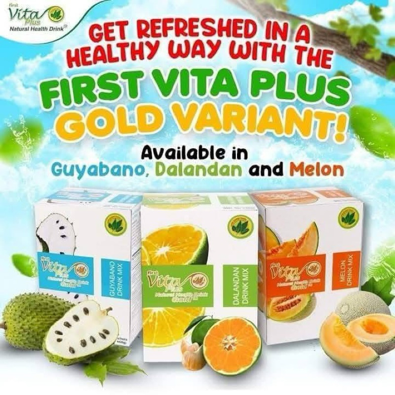 First Vita Plus Gold Guyabano/Dalandan/Melon (20sachet) | Shopee Singapore