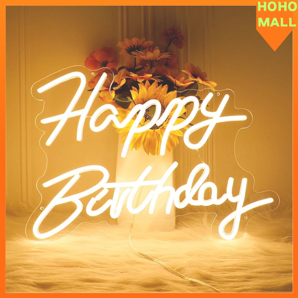 LED Happy Birthday Neon Light for Birthday Party Decor Led Neon Light ...