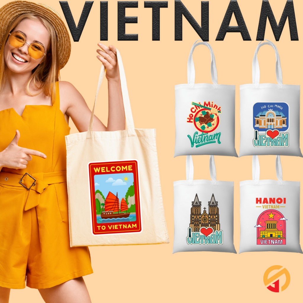 VIETNAM TOTE BAG DESIGN 13x15 Totebag Katsa Gift Ideas Souvenir ...