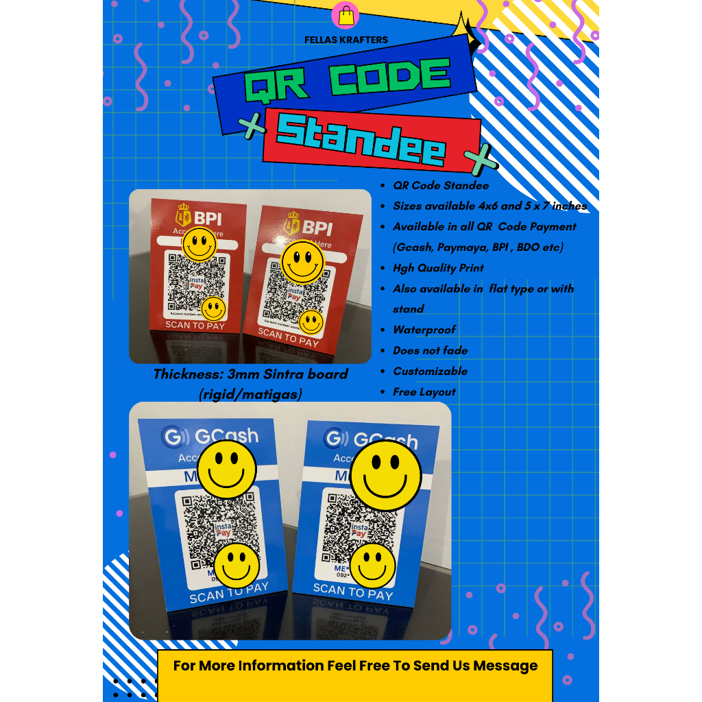 QR Code Standee - Gcash, any QR bank payment or any QR related layout ...