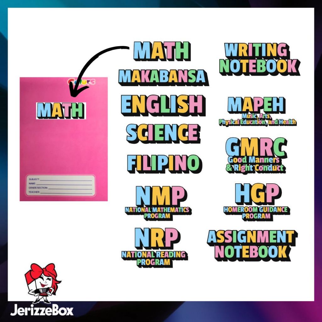 Grade 1-10 Subject Label Notebook Stickers for Matatag Curiculum School ...