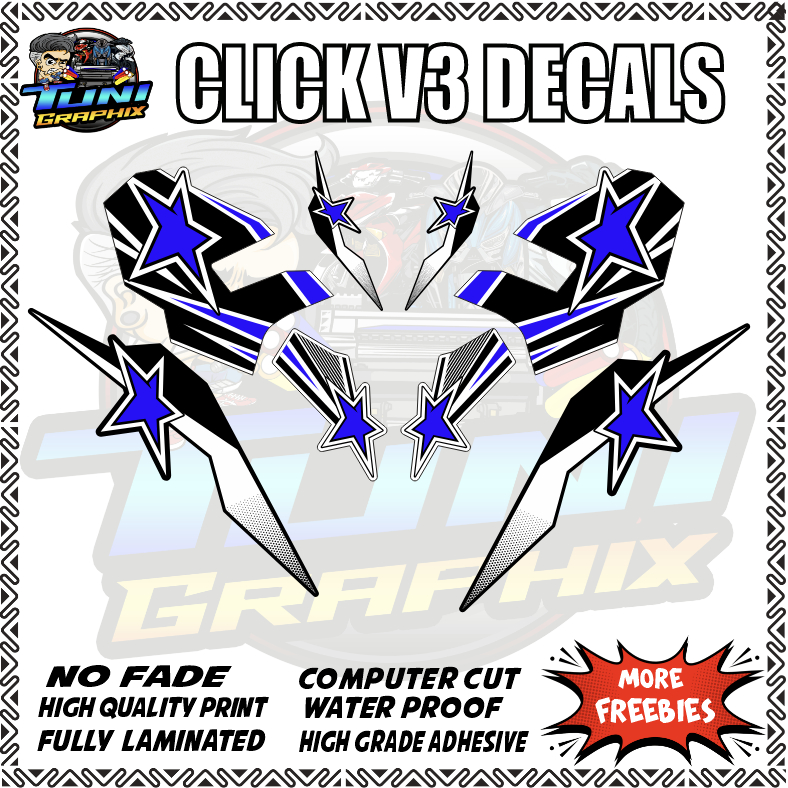 HONDA CLICK 125i V3 - V4 ALPHON STAR NEW DECALS W FREEBIES | Shopee ...