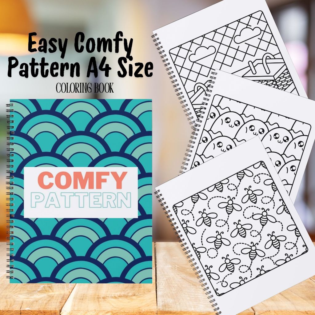 Bold Easy Comfy Pattern Coloring Book – A4 Size | 80gsm Paper | Adult ...