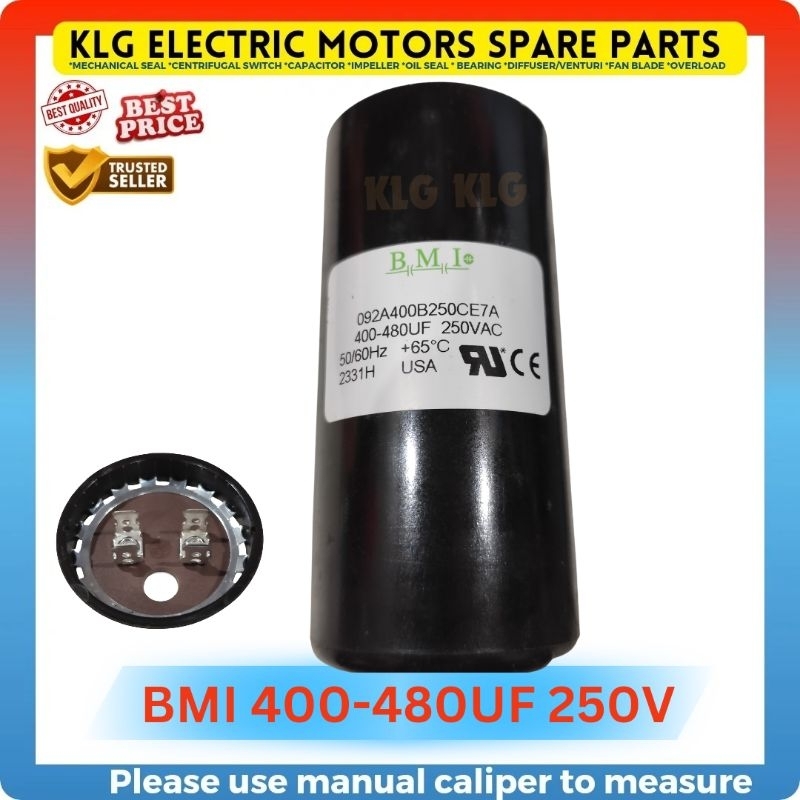 BMI starting capacitor 400-480UF 250V | klg water pump parts | Shopee ...