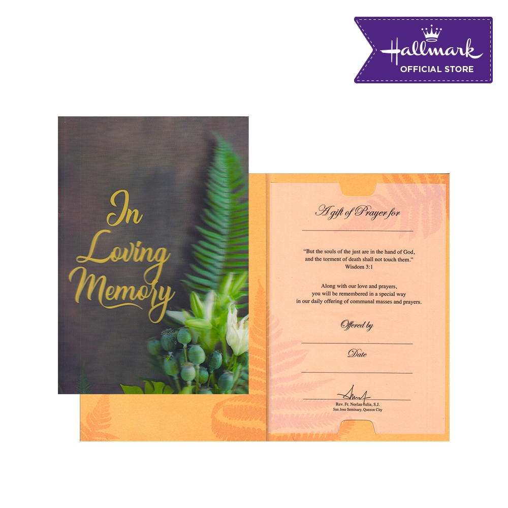Hallmark Mass Card (IN LOVING MEMORY - LEAF) with envelope 19.5cm x 27 ...