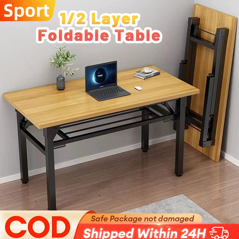 1/2 Layer Folding Table Office Table Computer Table Study Desk Dining ...