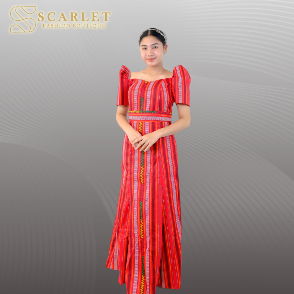 Modern Filipiniana dress mindanao red women dress Filipiniana mindanao ...
